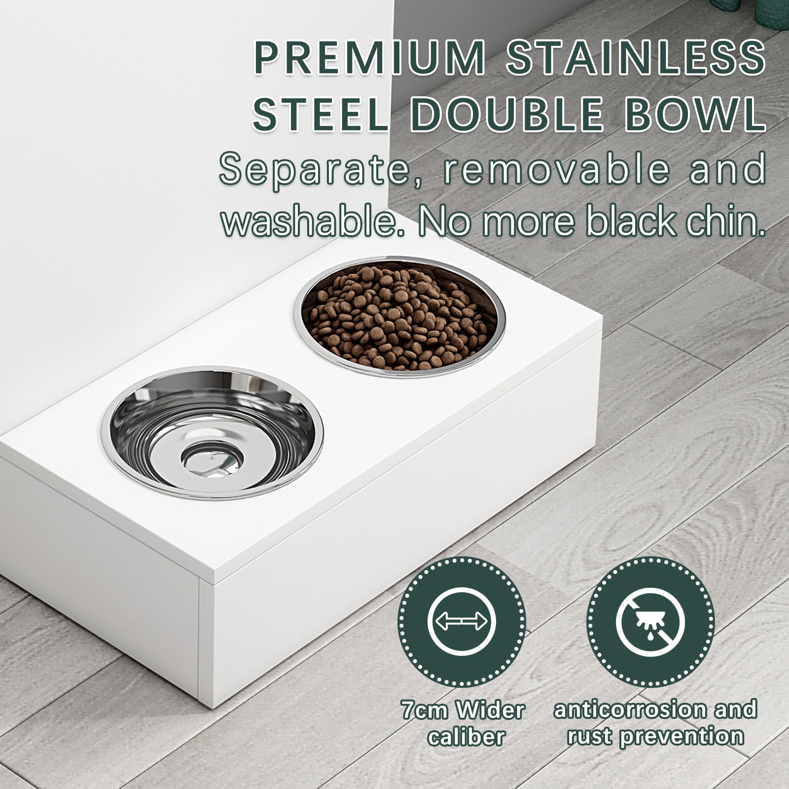 JiJianLiangJu Dog Feeding Station and Storage Container, Waterproof, Spacious 35-47 Qt Capacity, Easy Mobility with Swivel Wheels, Sturdy and Durable, Suitable for Multiple Pets