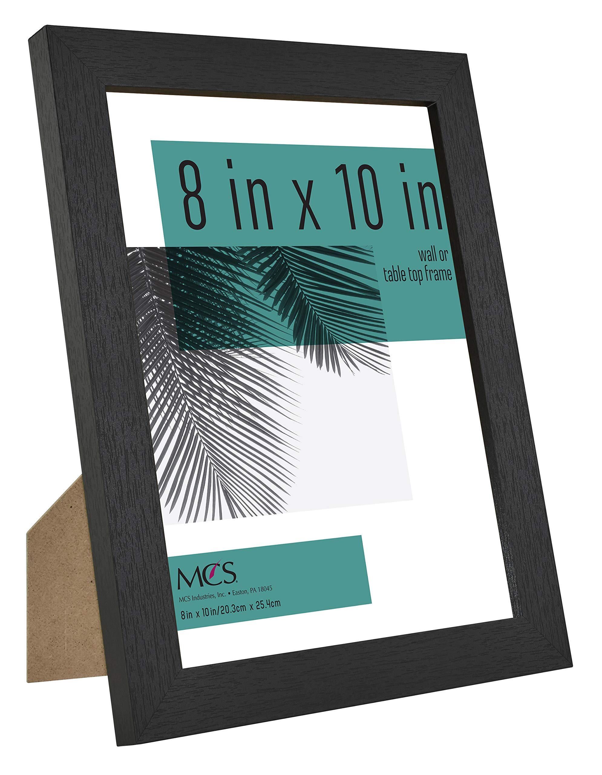 MCS Studio Gallery 8x10 Picture Frame Black Woodgrain, Vertical & Horizontal Wall Hanging & Easel for Tapletop Display, Rectangle Photo Frame for Photos, Posters & Art Prints (1-Pack)