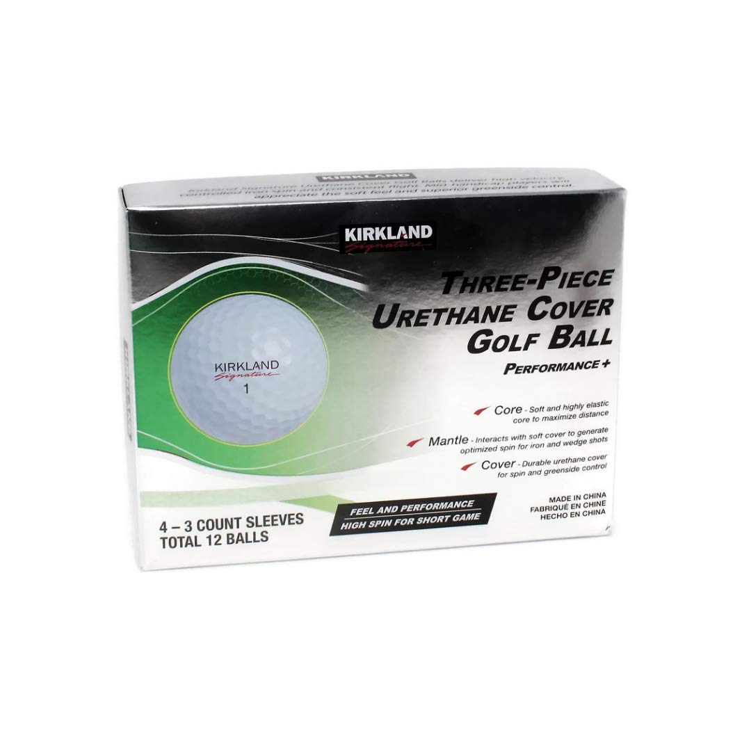 KLS 3-Piece Urethane Cover Golf Ball, 1-Dozen, White