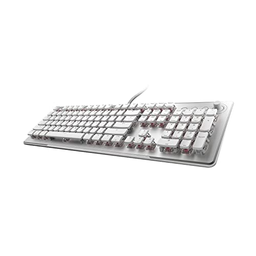 ROCCAT Vulcan II Max β Optical-Mechanical PC Gaming Keyboard with Customizable RGB Illuminated Keys and Palm Rest, Titan II Smooth Linear Switches, Aluminum Plate, 100M Keystroke Durability β White