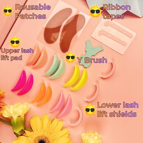 Lami Lash Lift Pad LM Curl Soft 6 Size Lifting Shield Eyelash Perming Rod Glue Free On Eyelid Neon Lamination Roller Easier Perm Rods Include Ribbon Cover Silicone Eye Patch Y Brush Lash Lift Tool