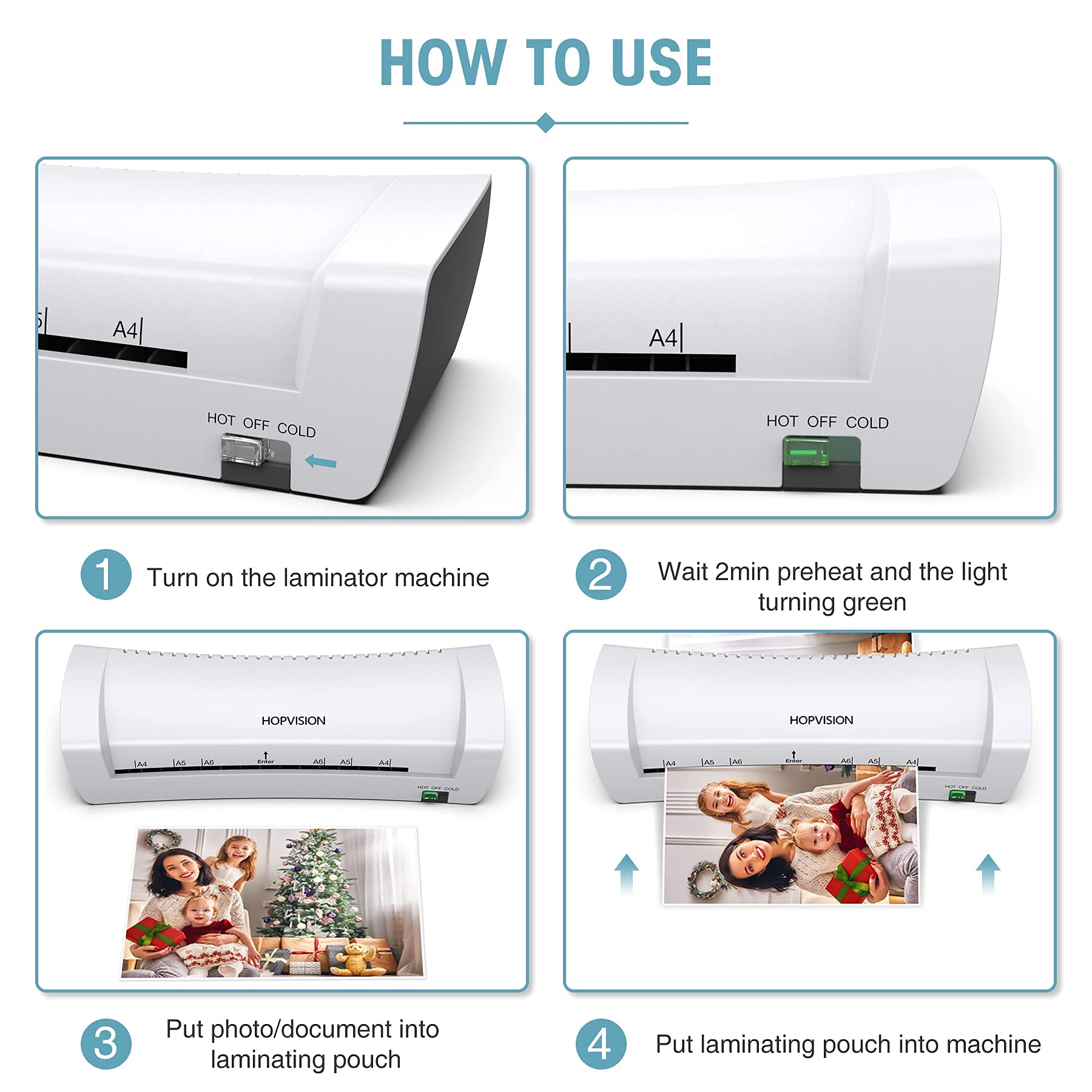 Laminator, Laminator Machine with Laminating Sheet, Thermal Laminating Machine for Home Office School Use, 9 Inches Hot Cold Laminator Machine with 30 A4/A5/A6 Pouches, Paper Trimmer, Corner Rounder