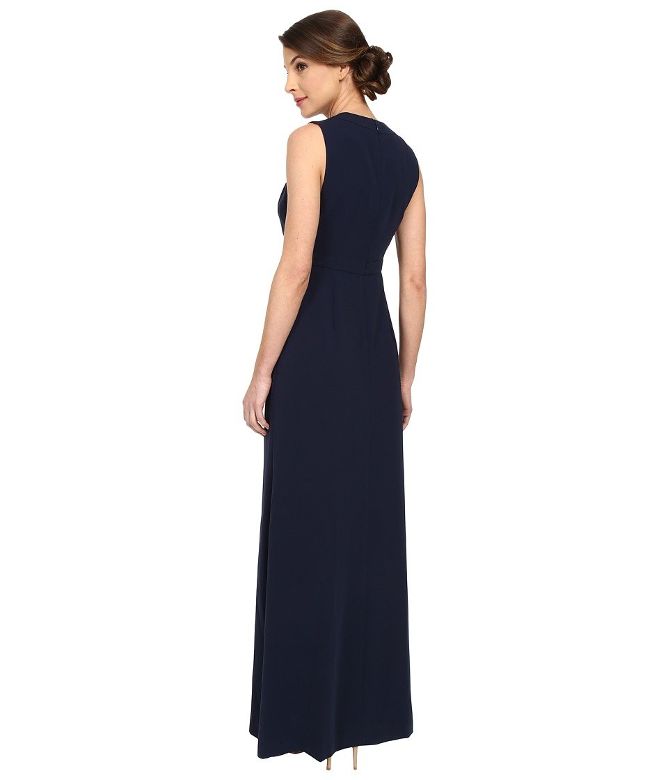 Jill Jill Stuart Women's Deep V Side Cutout Satin Gown, Steel Blue, 6