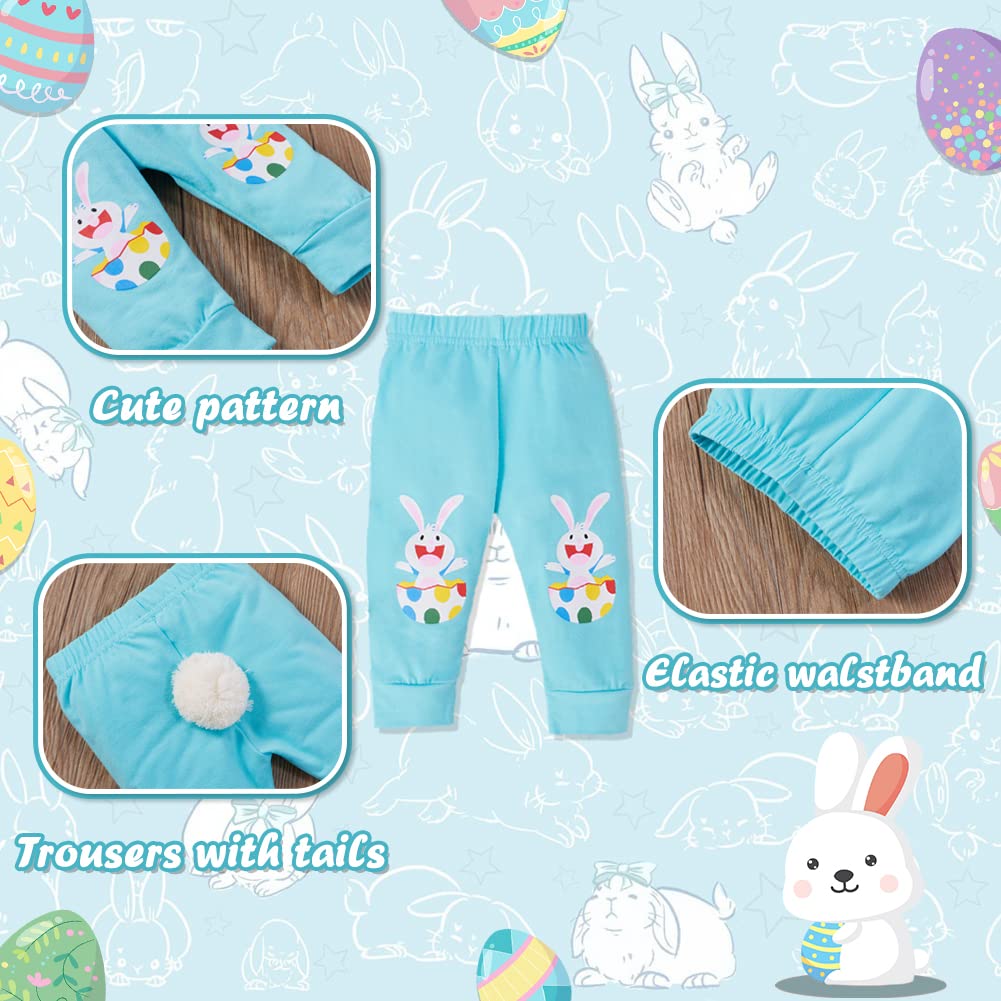 UVIPC My 1st Easter Day Baby boy Outfits Easter 3Pcs Pants Set Long Sleeve Romper Pants Set My First Easter Day Gentleman Clothes