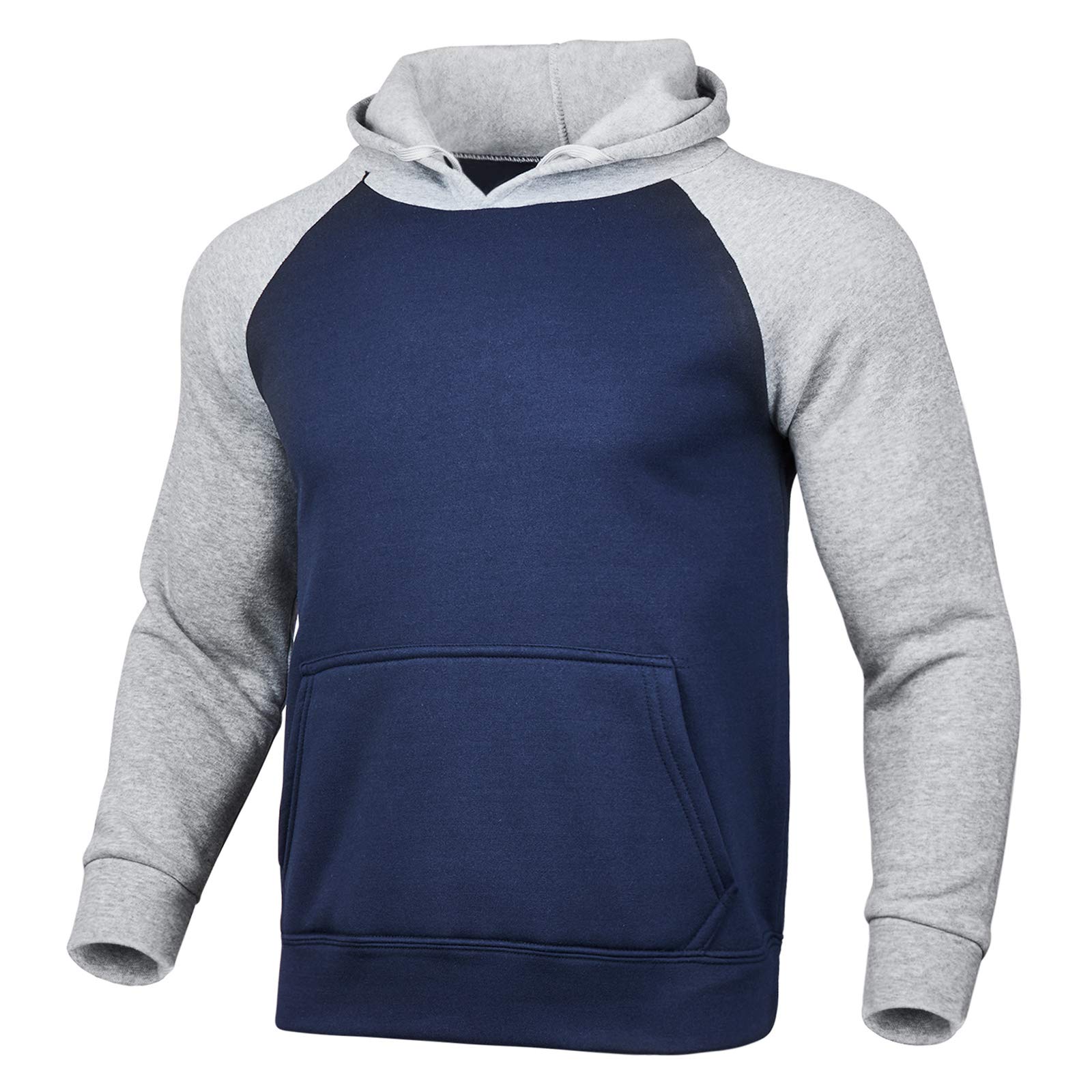 Men's Winter Sport Wear Tracksuit Clothes Outfits Set, Long Sleeve Pullover Hoodies Sweatshirt+Long Sweatpants 2 Pcs (Navy blue,X-Large)