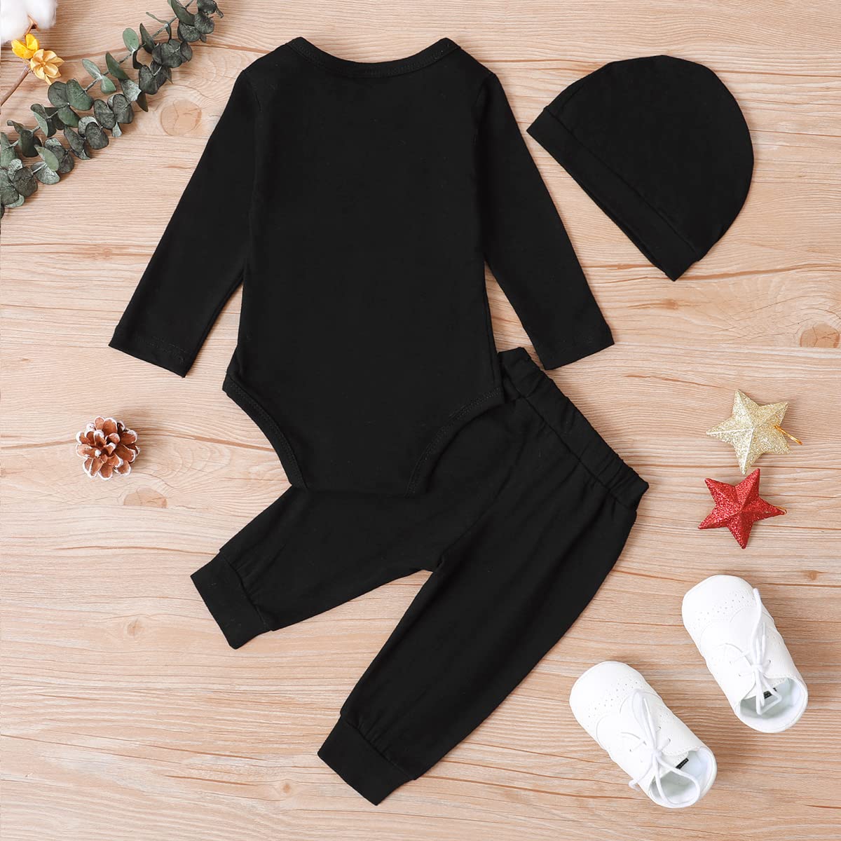 MoryGooder Baby Boy My First New Year Outfit Boy Happy New Years Outfit (Black,3-6 Months)