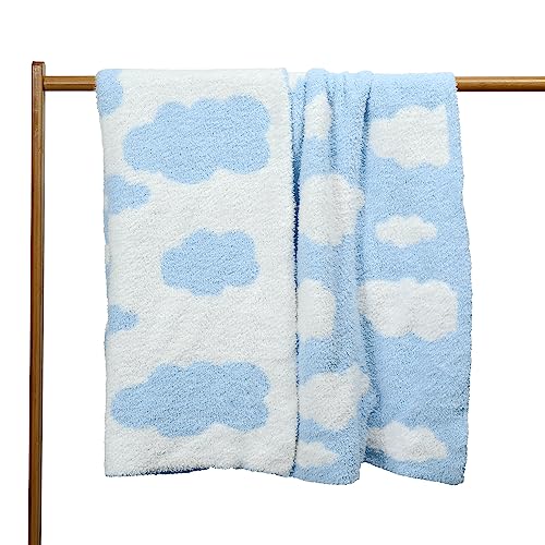 Soft Baby Blanket Baby Cozy Blanket Swaddling Blanket for Newborn Nursery 30x40 Inch Blue Cloud