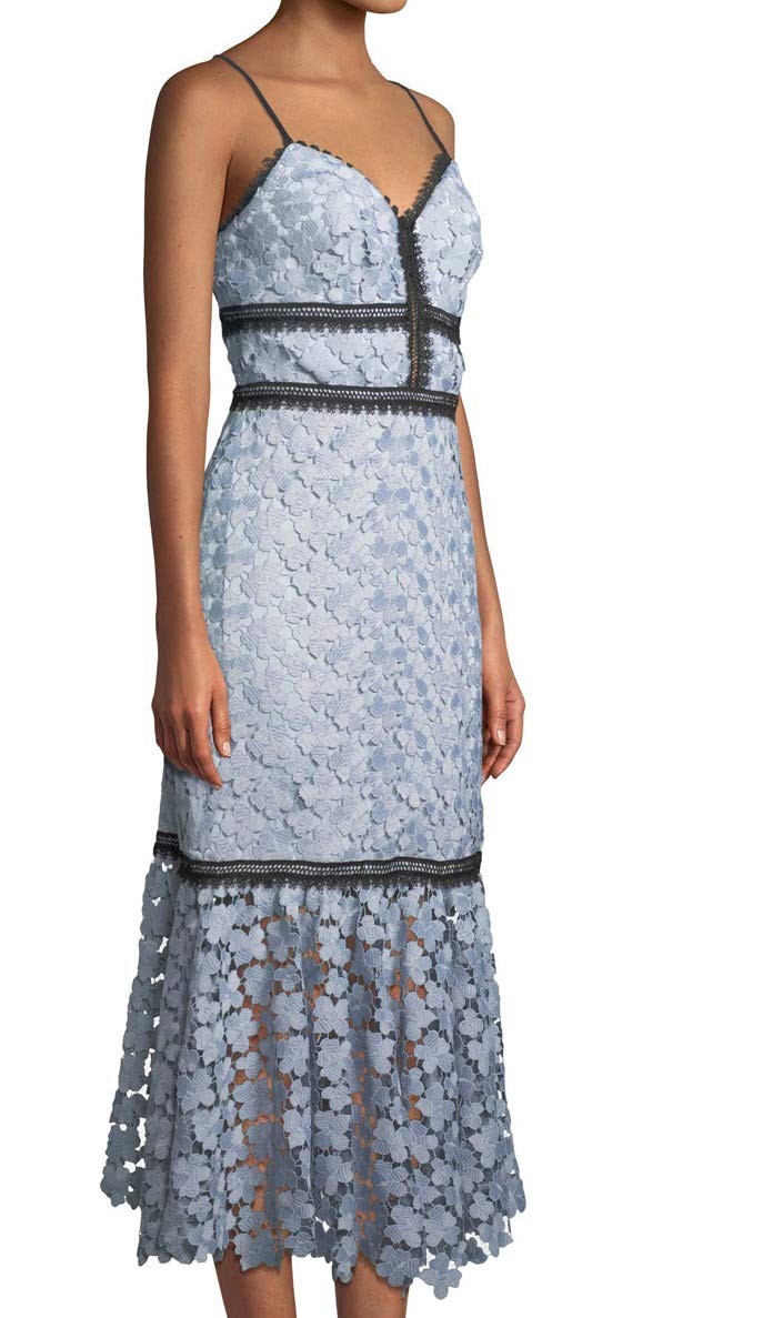 Jill Jill Stuart Women's Tea Length lace Dress, ELLE Blue/Black, 8