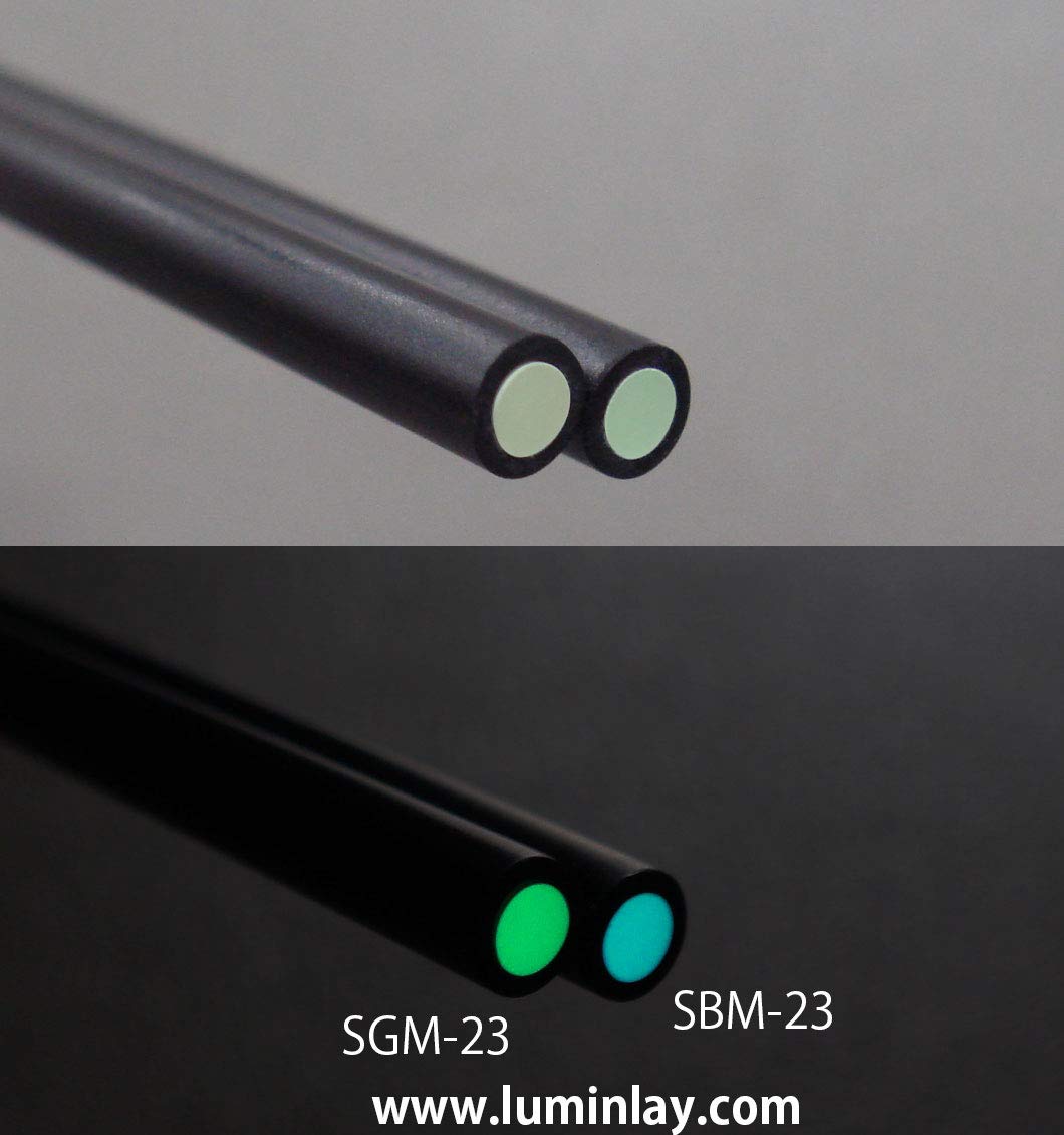 Luminlay SBM & SGM series/with black pipe / 60mm length (inner 2mm, outside 3mm, glow Green)