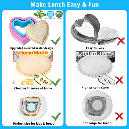 Sandwich Cutter And Sealer Set 29 Pcs, Plants Shaped Sandwich Cutter For Kids - Vegetable Fruit Food Cutters For Kids Lunch, Uncrustables Sandwich Maker, Cookie Cutters For Baking Christmas
