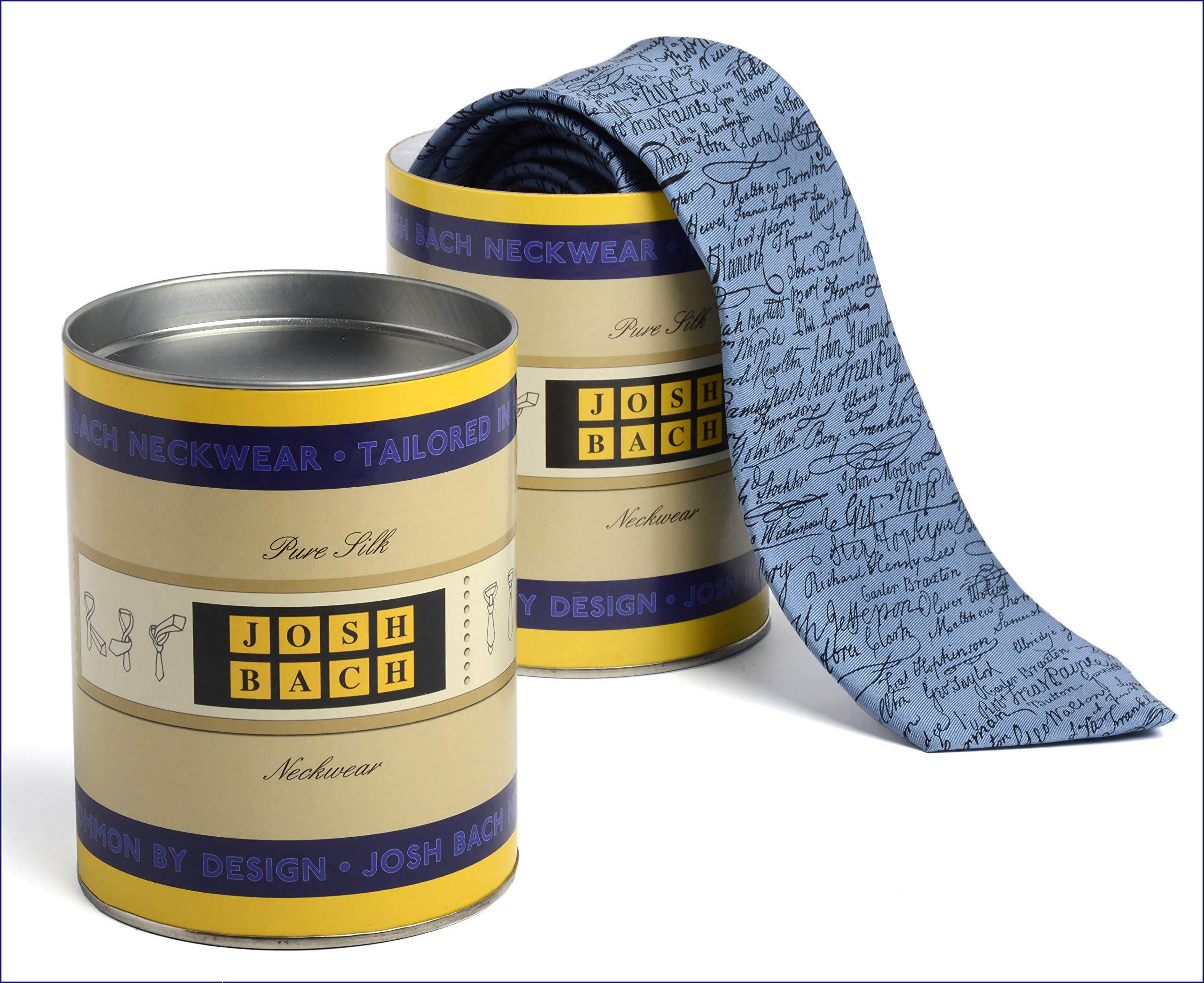 Josh Bach Men's Pigeons Birds Tie, Silk Necktie Blue, Made in USA