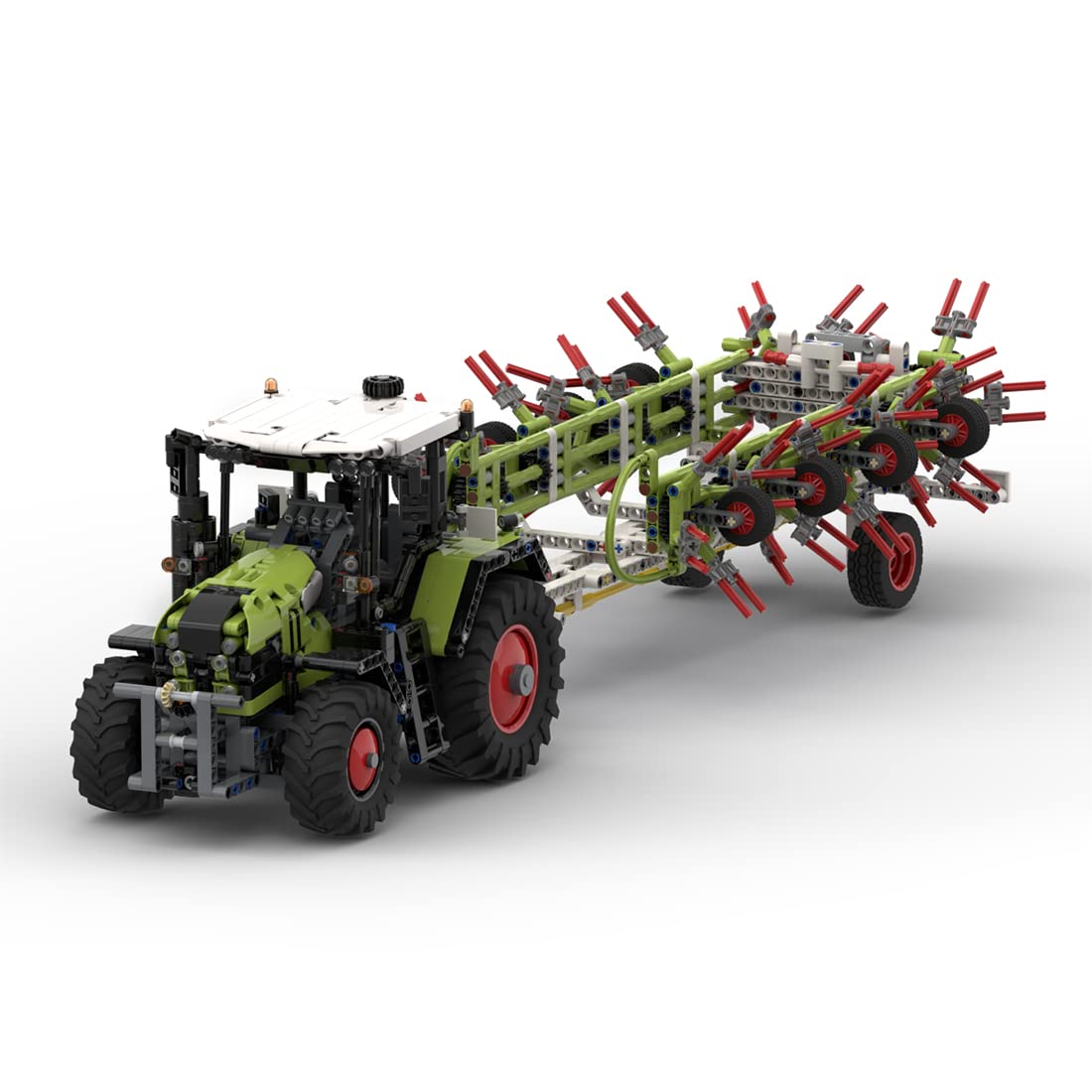 Ottima RC Farm Hay Tedder Building Blocks, Dynamic Extendable Tech Vehicles Tractor Building Kit Compatible with Lego Technic - 2057PCS