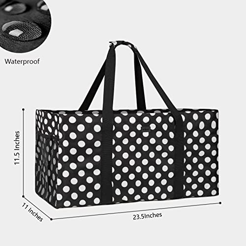 NPBAG Extra Large Utility Tote Bag with Wireframe, Oversized Collapsible Reusable Grocery Shopping Bag, Standable Waterproof Pool Beach Bag, Basket for Storage