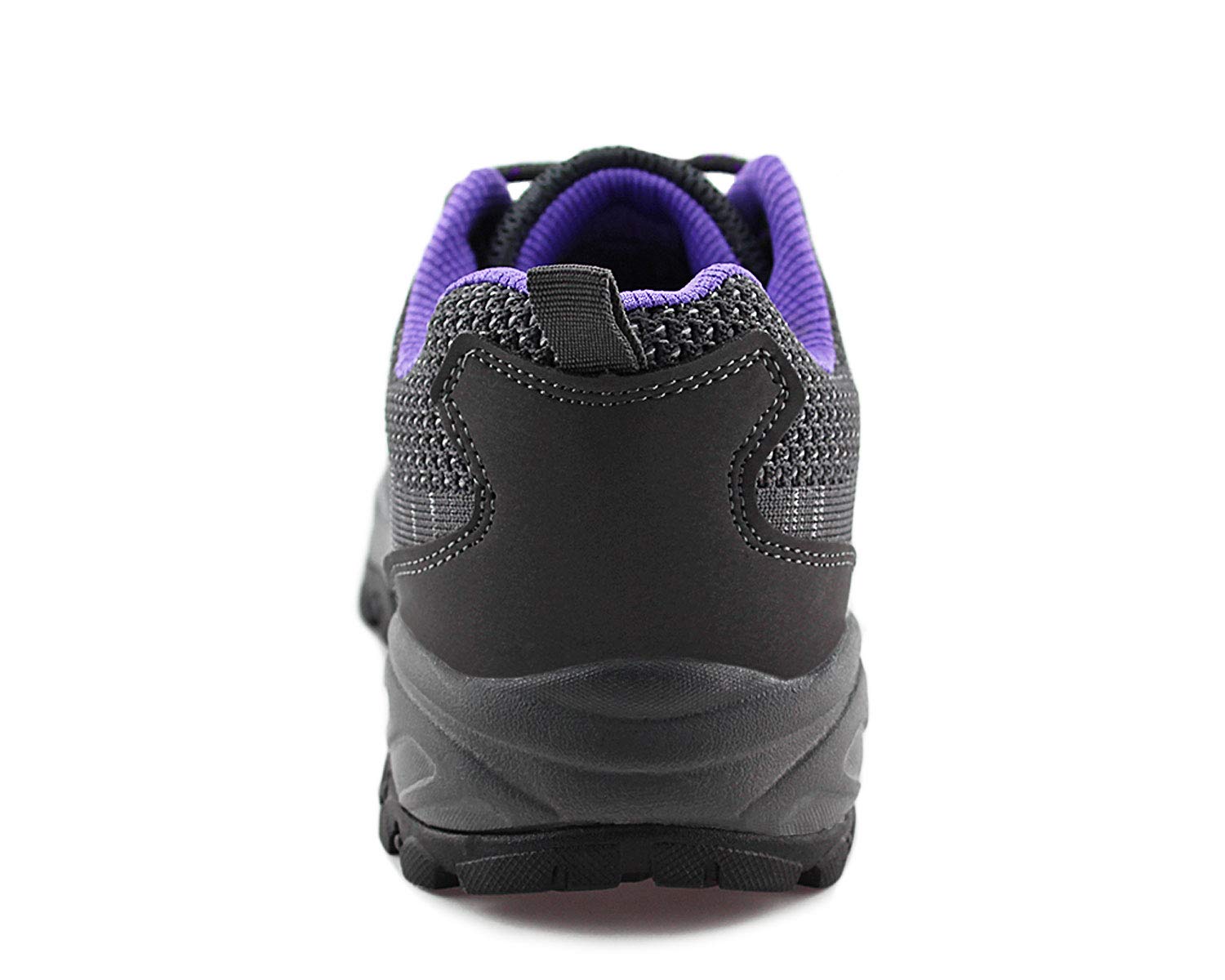 JABASIC Women Hiking Shoes Breathable Mesh Athletic Outdoor Sneakers (Grey/Purple,7)