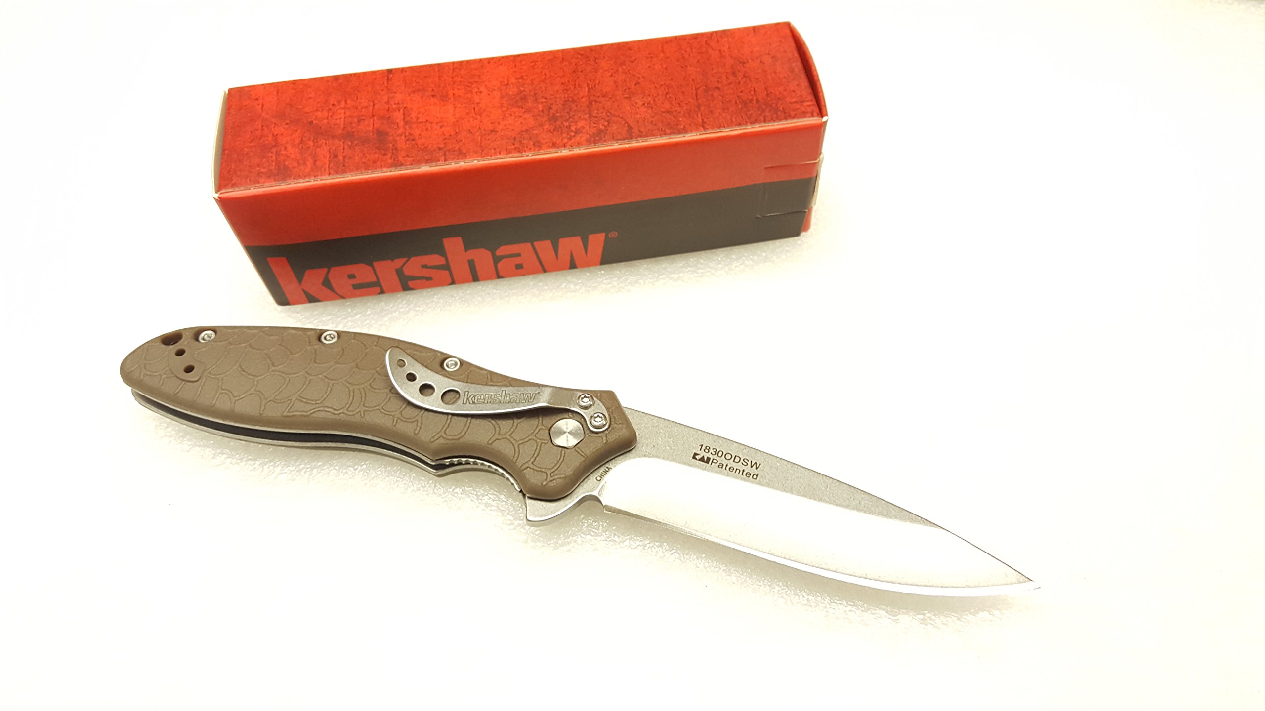 Kershaw OSO Sweet Folding Pocket Knife Stonewash Plain Blade, Olive Drab - 1830ODSW