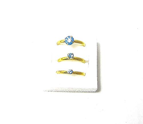 Melodys Gift Depot Girls Birthstone Ring Jewelry Set-Choose Month Get 3 Crystal Adjustable Rings Boxed (APR)