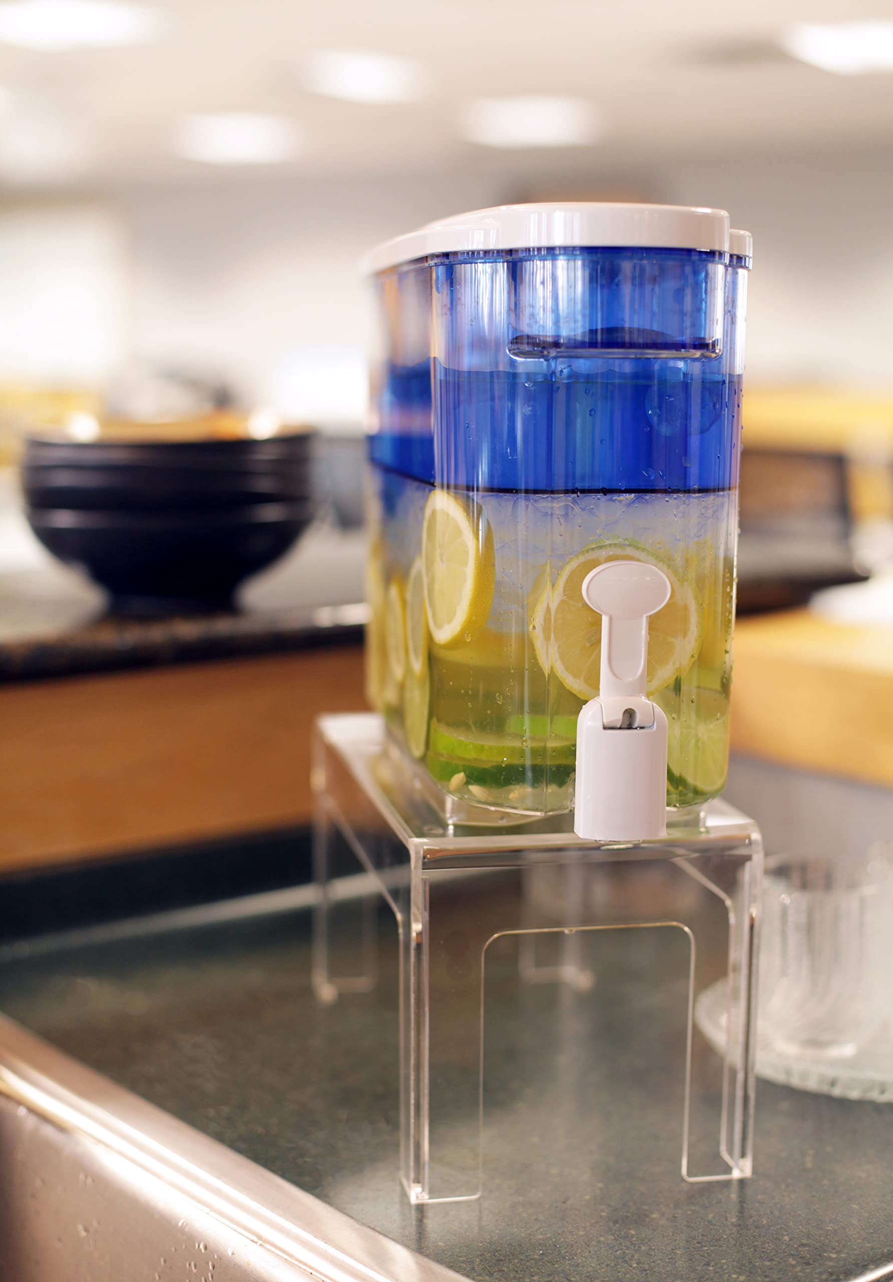 The Beverage Butler Countertop Water Filter Pitcher Stand - Clear Heavy Duty Acrylic Frame - 12" x 6" x 6" - Compatible with Brita UltraMax, PUR Ultimate and, ZeroWater ZD018
