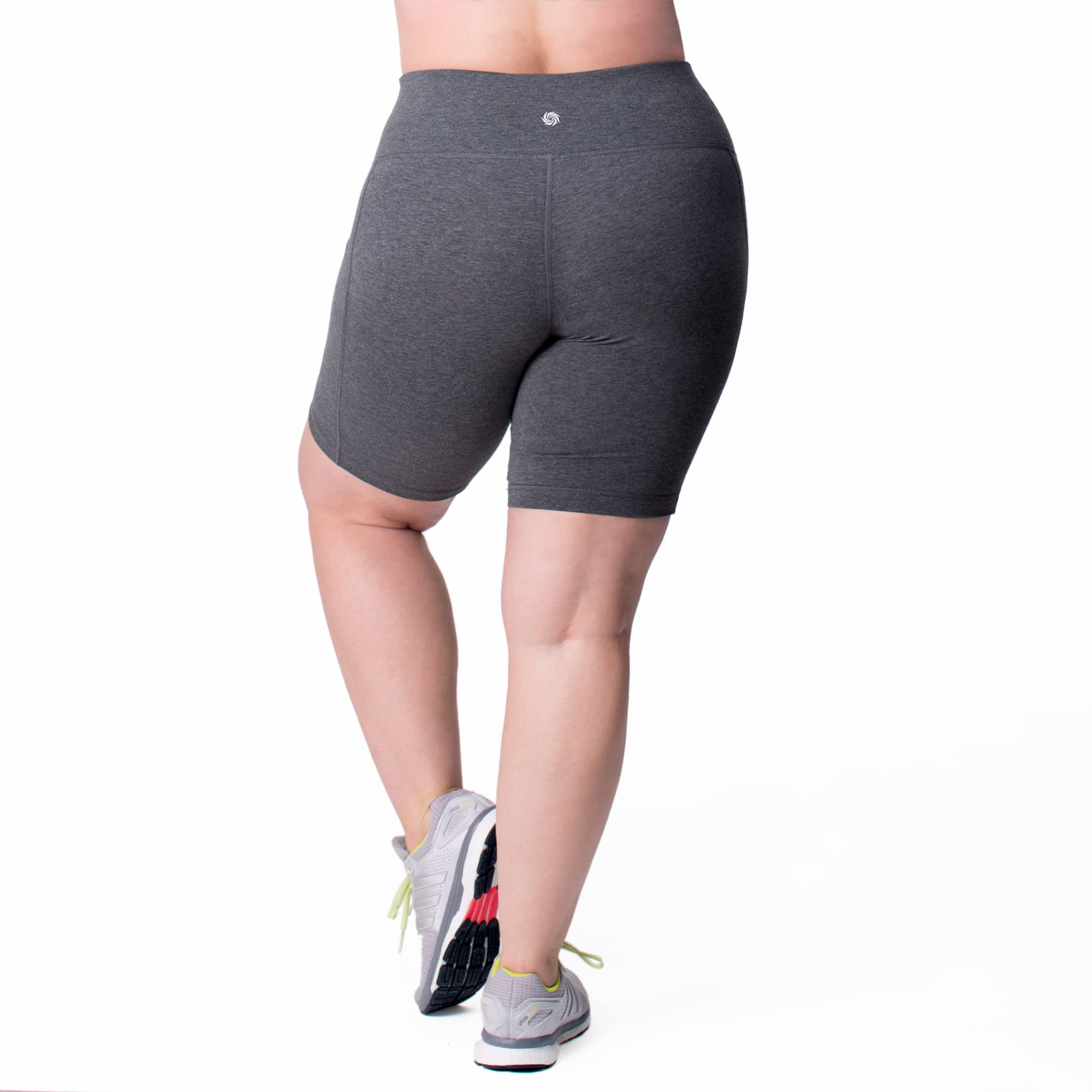Rainbeau Curves Women's Basix Compression Bike Short, Dark Grey, 22/24