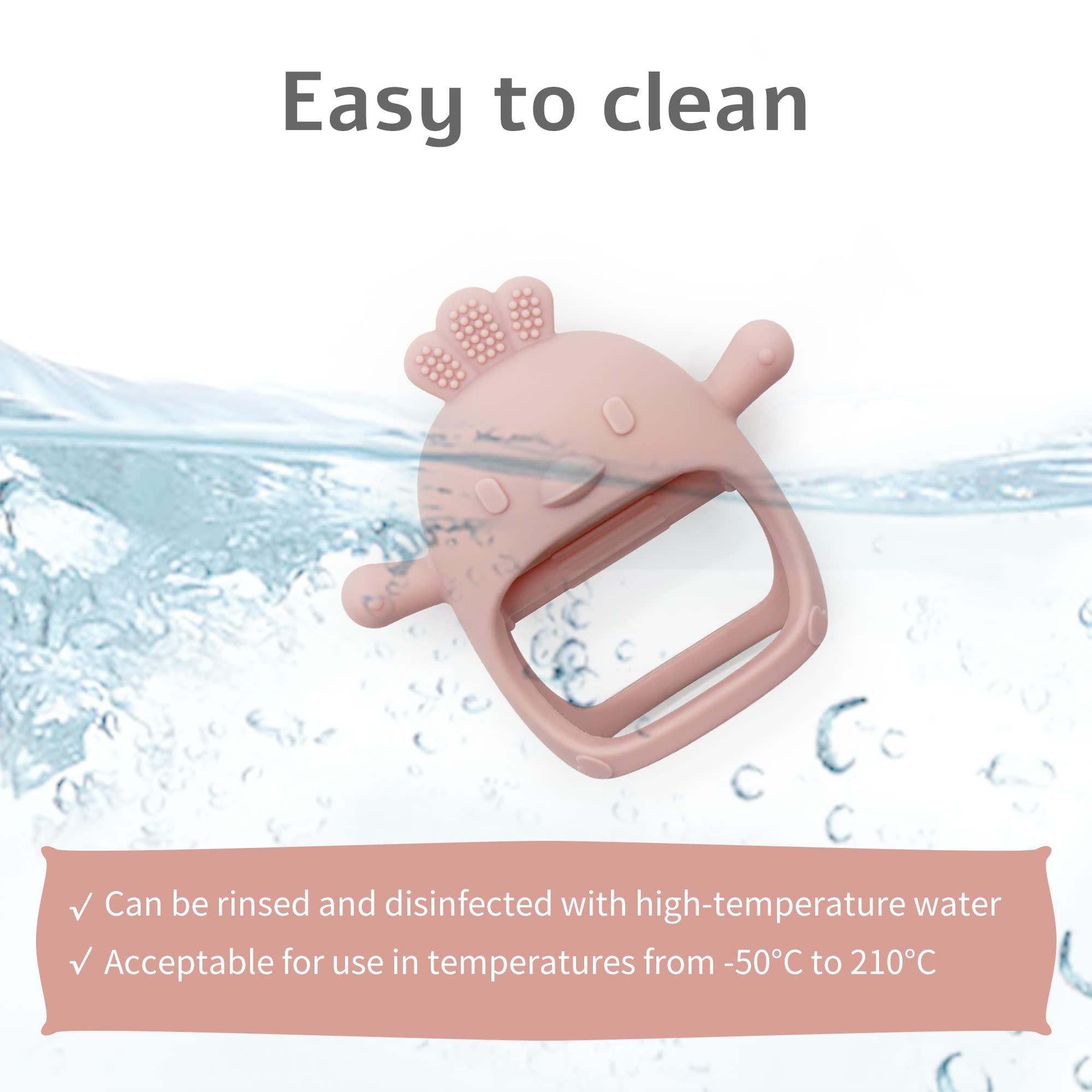 Smore Baby Silicone Teether Toy, Teether for Babies 0-6 Months, BPA Free, Anti Dropping Wrist Hand Teethers Baby Chew Toys, for Sucking Needs, for Soothing Teething Pain Relief (Olive)
