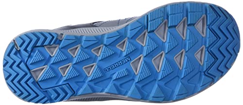 Merrell GREYLOCK WTRPF Hiking Sneaker, Grey/Turq, 4 US Unisex Big Kid