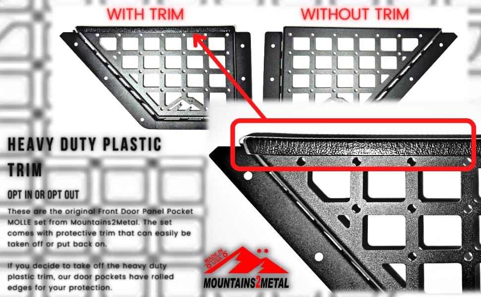 Mountains2Metal Front Door Panel Pocket MOLLE Set fits 2021+ Ford Bronco (Driver and Passenger) Overlanding and Camping Gear