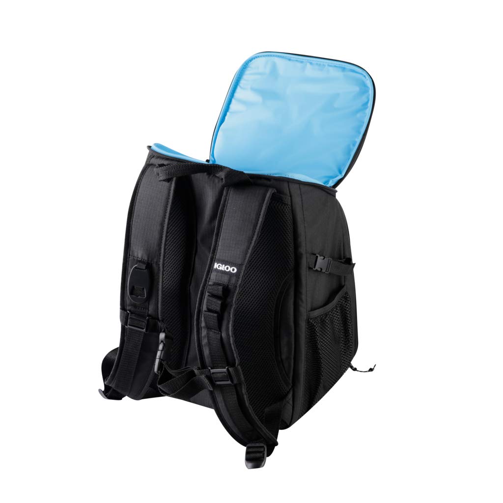 Igloo Lightweight Maxcold Insulated Gizmo 30-Can Backpack Cooler, Black