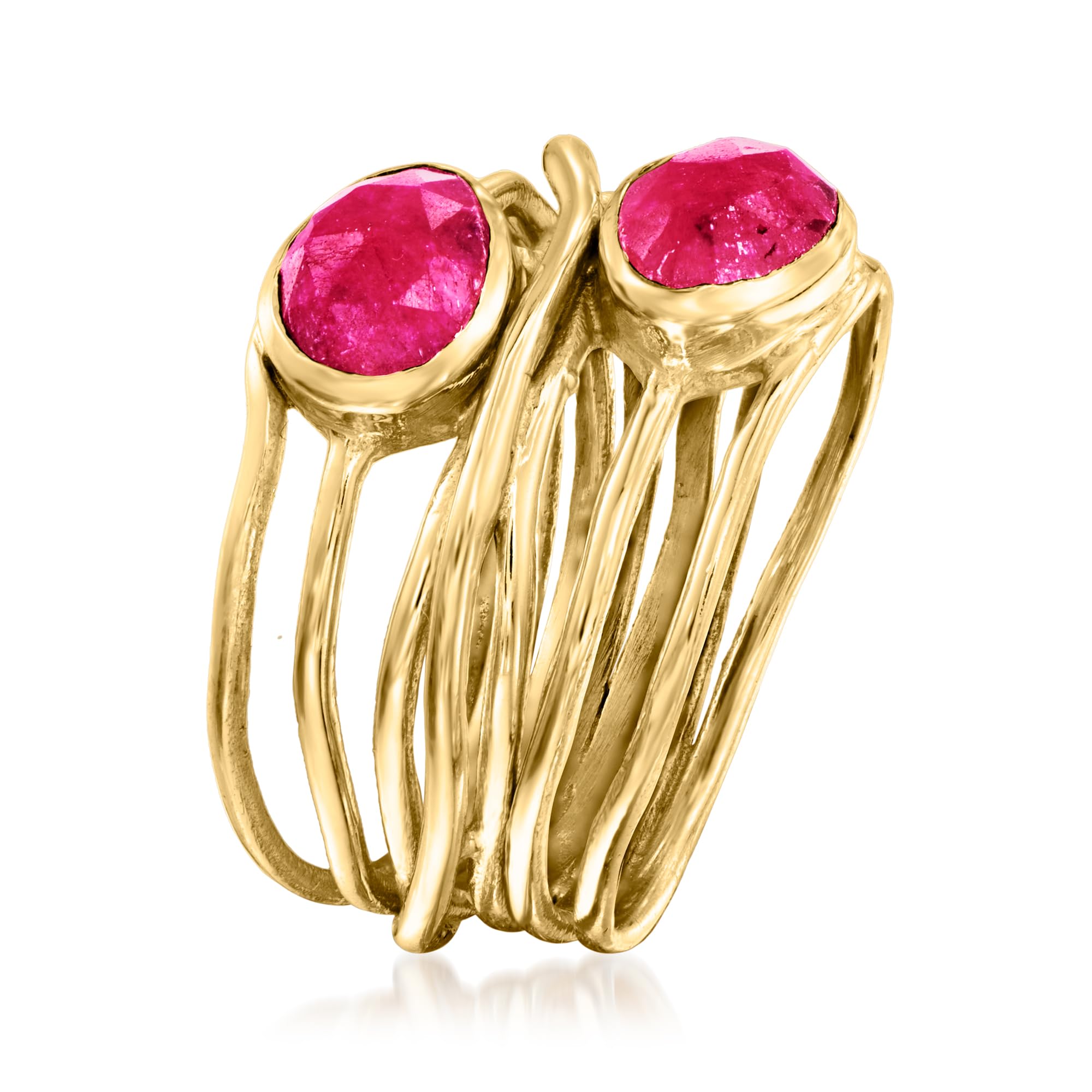 Ross-Simons Gemstone Highway Ring in 18kt Gold Over Sterling