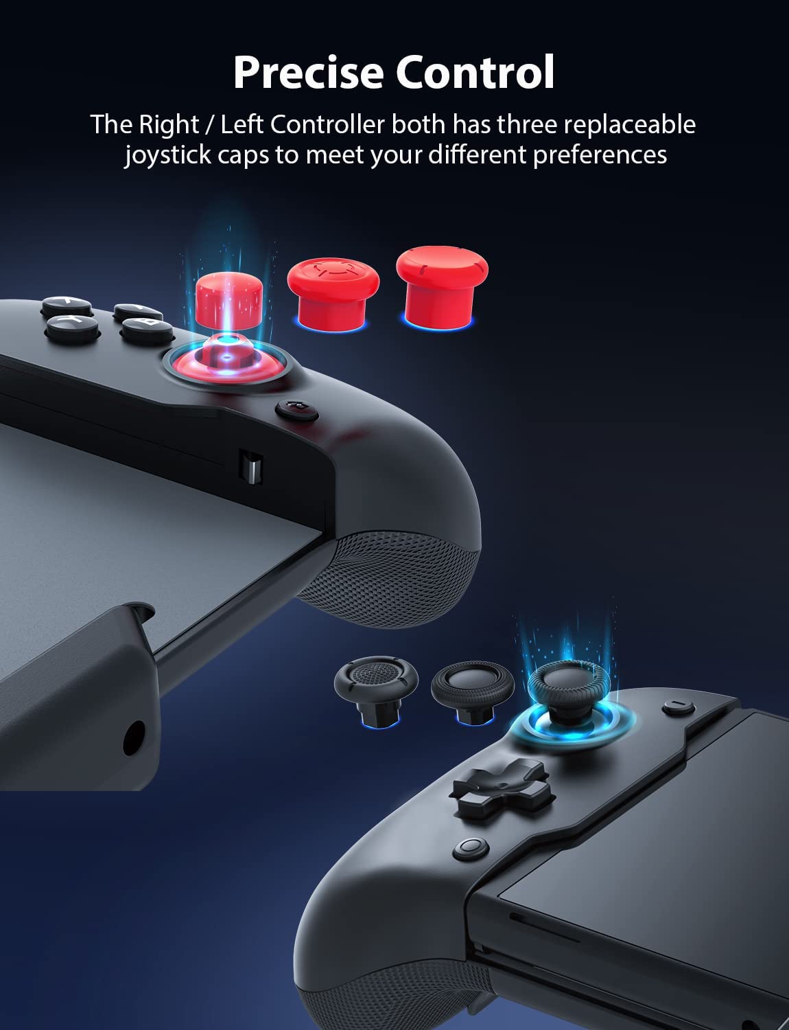 NexiGo Switch Accessories Holiday Bundle, Enhanced Switch/Switch OLED Controller (Black) for Handheld Mode, 6-Axis Gyro, Mapping, Vibration, Game Storage Case with 10 Game Card Holders