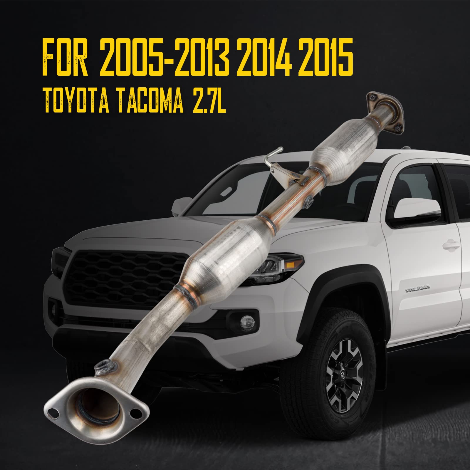 KAX Stainless Steel Catalytic Converter for 2005-2015 Tacoma 2.7L, Catalytic Converter Kit Direct-Fit Catalytic Converters 54702 (EPA Compliant)