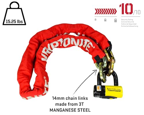 Kryptonite New York Fahgettaboudit Chain 1415 & New York Disc Lock (Weight 15.25 lbs)