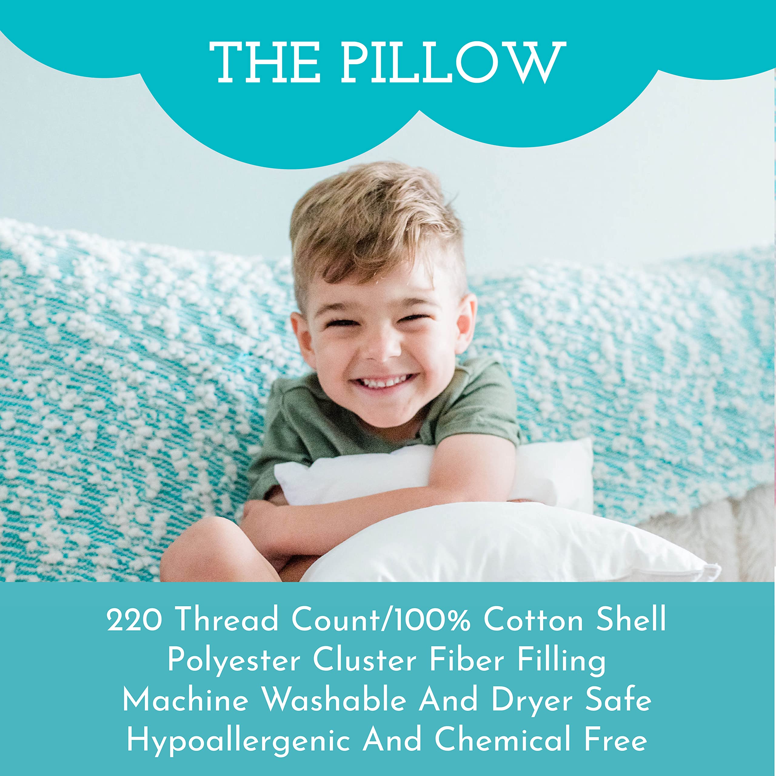 Toddler Pillow with Pillowcase 13x18, Kids Pillow for Sleeping , Toddler Pillow 2 Year Old, Better Neck Support Ergonomic Pillow and Toddler Pillowcase, Best Pillows for Kids (Alphabet Pink)