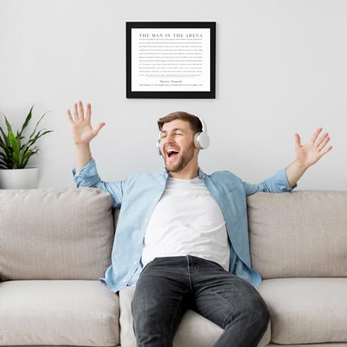 The Man in the Arena - Inspirational quotes Wall Art, Wall Decor Print With T. Roosevelt Quotes Is A Perfect Home Wall Decor For Living Room, Office, or Classroom Wall Décor. Unframed-14 x 11"