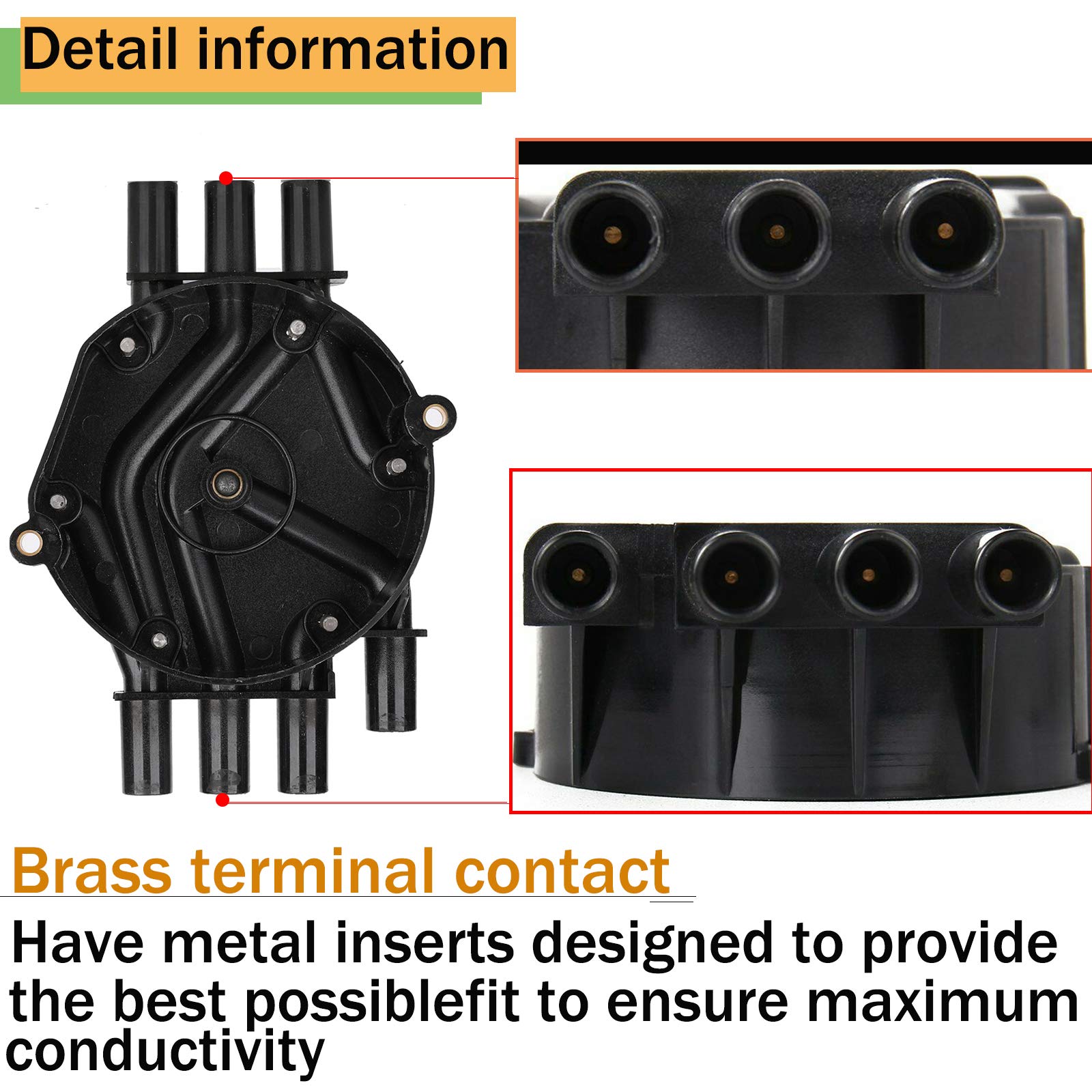 Ignition Distributor Cap and Rotor Kit Compatible with GMC Chevrolet Trucks V6 4.3L Vortec - 1996-2005 Astro Blazer, 1996-2001 Jimmy and more | Replace DR475 DR331 D465 D328A 10452457 10452458