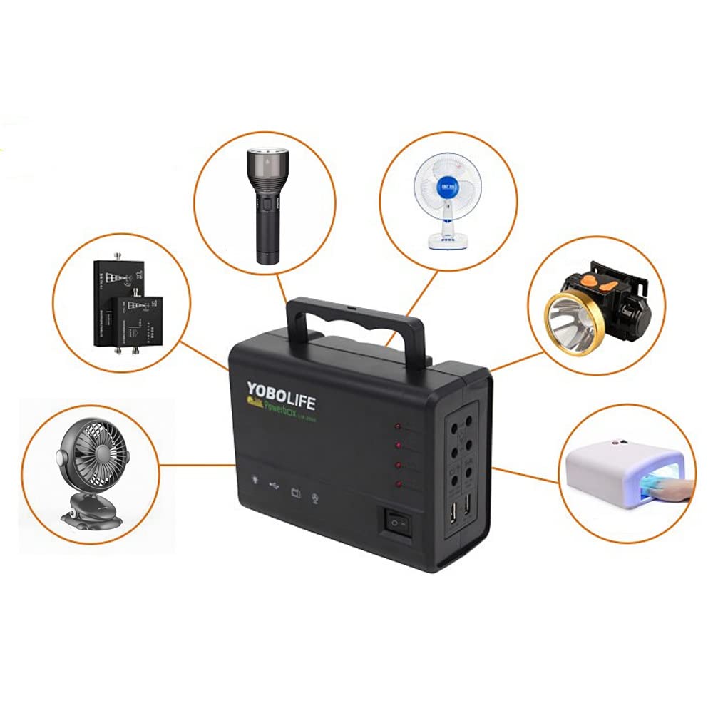 Solar Generator Lighting System 200W Portable Power Station Portable Solar Panel Kit Small Basic Portable Generator Kit Emergency Power Supplies for Home & Outdoor Camping