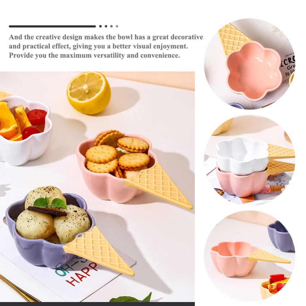 Operitacx Ceramic Ice Cream Bowl Glass Salad Bowls Ceramic Prep Bowls Ice Cream Cups Ceramic Rice Bowl Dessert Dish Ceramic Dessert Bowls Cooking Bowl Child Cereals Multifunction Ceramics