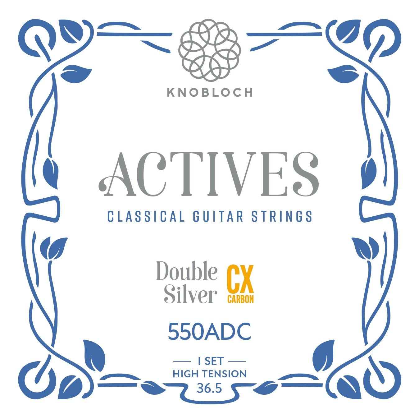 KNOBLOCH STRINGS THE ART OF VIBRATION 550ADC ACTIVE DOUBLE SILVER CX CARBON HIGH 550 TENSION 36.5