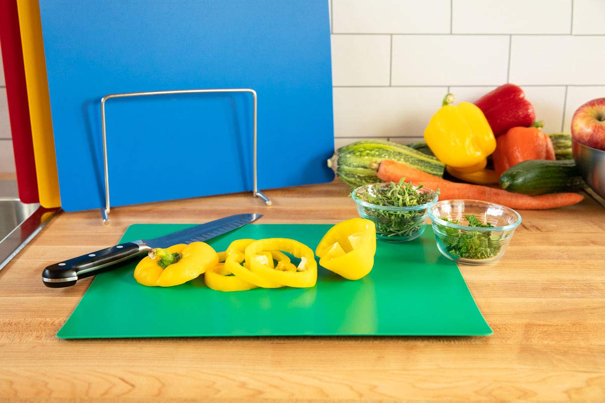 Professional Kitchen Cutting Board Mats - Flexible 4 Color Set, 15 x 12 Inch NSF