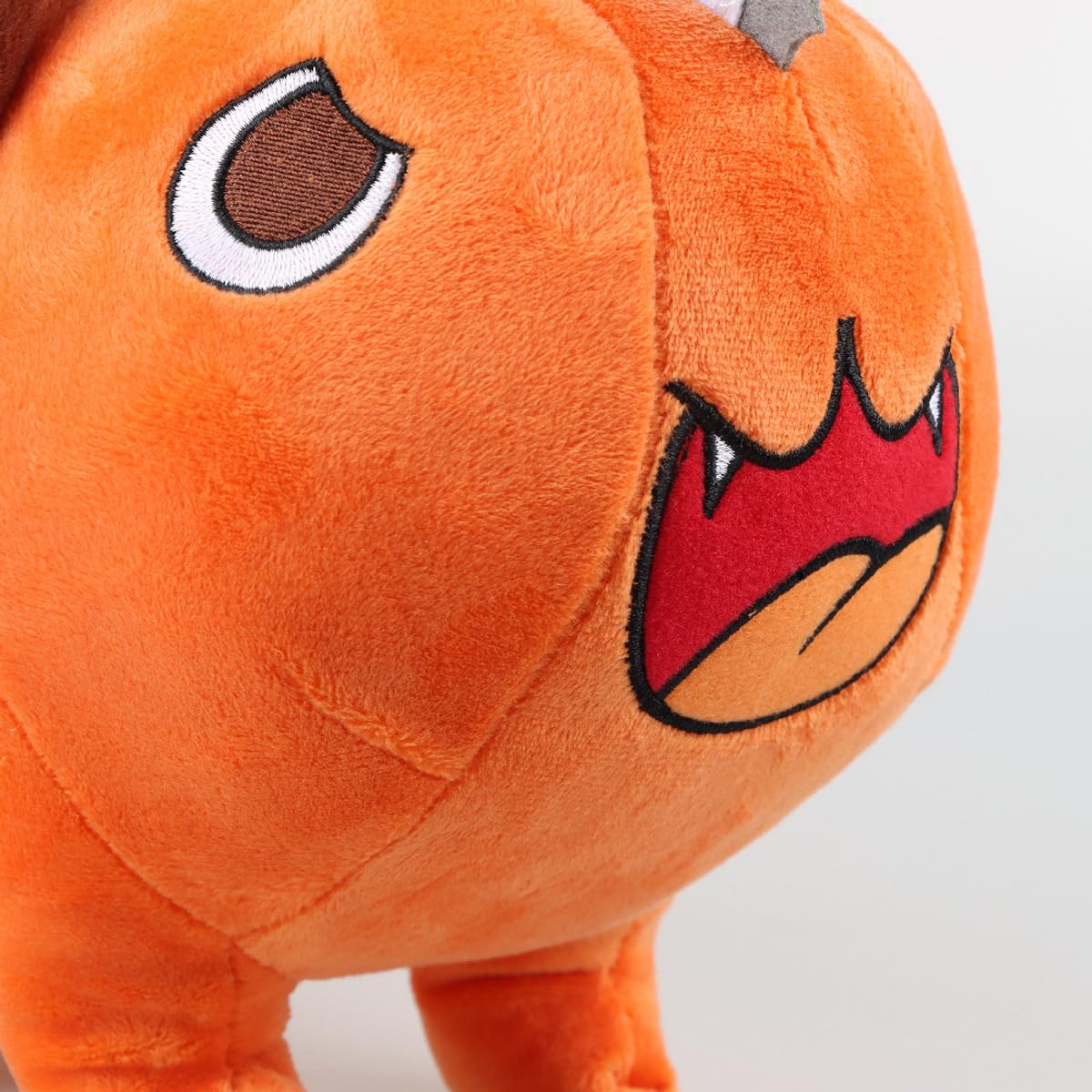 Roffatide Anime Plushie Chainsaw Man Plush Pendant 3.9'' Pochita Fluffy Keyrings Orange Cute Stuffed Keychains