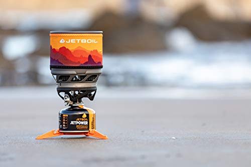 Jetboil MiniMo Camping and Backpacking Stove Cooking System with Adjustable Heat Control (Sunset)