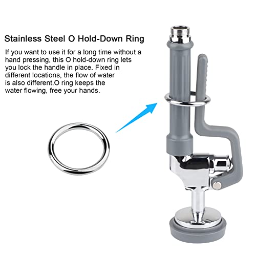 TCEUMIK Pre Rinse Spray Valve Commercial Sink Faucet Sprayer Head Dish Sprayer Nozzle with Handle Grip Assembly Replacement Kit of Restaurant Industrial Faucets 1.42 GPM High-Pressure Chrome Finished