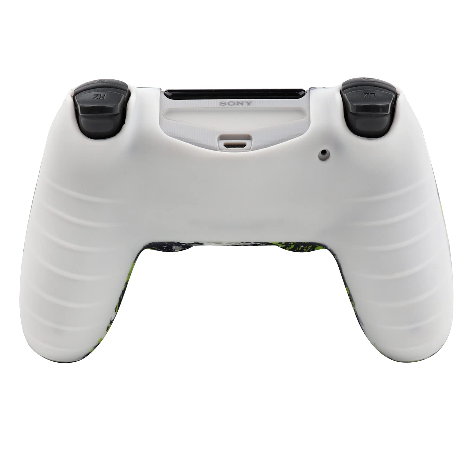 RALAN Anti-Slip Controller Cover for PS4, Silicone Skin Controller Controller Compatible for PS4 /PS4 Slim/PS4 Pro Controller (Black Pro Thumb Grip x 8,Cat + Skull Cap Cover Grip x 2)