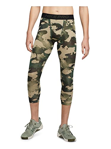 Nike Pro Mens Camouflage Three-Quarter Athletic Tights Green S
