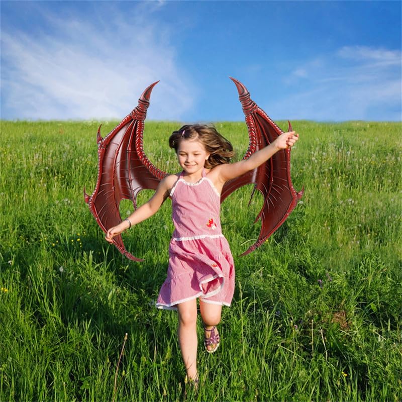KiMooGarden Dragon Wings Costume Kids Cosplay Wings Dinosaur Tail Mask Halloween Dragon Costume (Pink Set, 3 Piece)