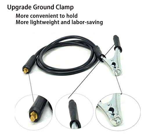TOSENBA Welding Ground Clamp Earth and Cable Grounding Clip Fit Plasma Cutter Machine and Tig / Stick / MMA / MIG Welding Machine 10Feet 16mm² Connector DKJ10-25 Copper Grip Clip Clamp (3m,10feet)
