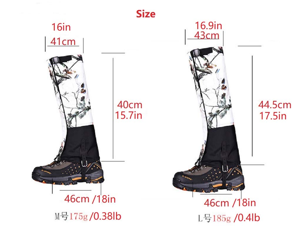 Leg Snow Boot Gaiters Waterproof Camo Shoe Covers for Men and Women for Hiking Ski Hunting Climbing