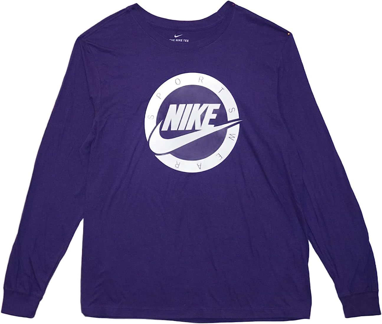 Nike Sportswear Graphic Long Sleeve Cotton T Shirt (as1, Alpha, x_l, Regular, Regular, X-Large) Orange/White