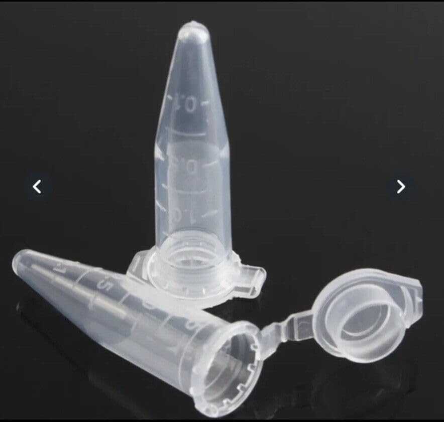 zoomto 1.5ml Microcentrifuge Tubes 500PCS,Centrifuge Tubes with Attached Lid,Clear Conical Micro Centrifuge Small Sample Bottle Vials Container for Lab,Plastic Lab Snap Tubes,Clear Graduation