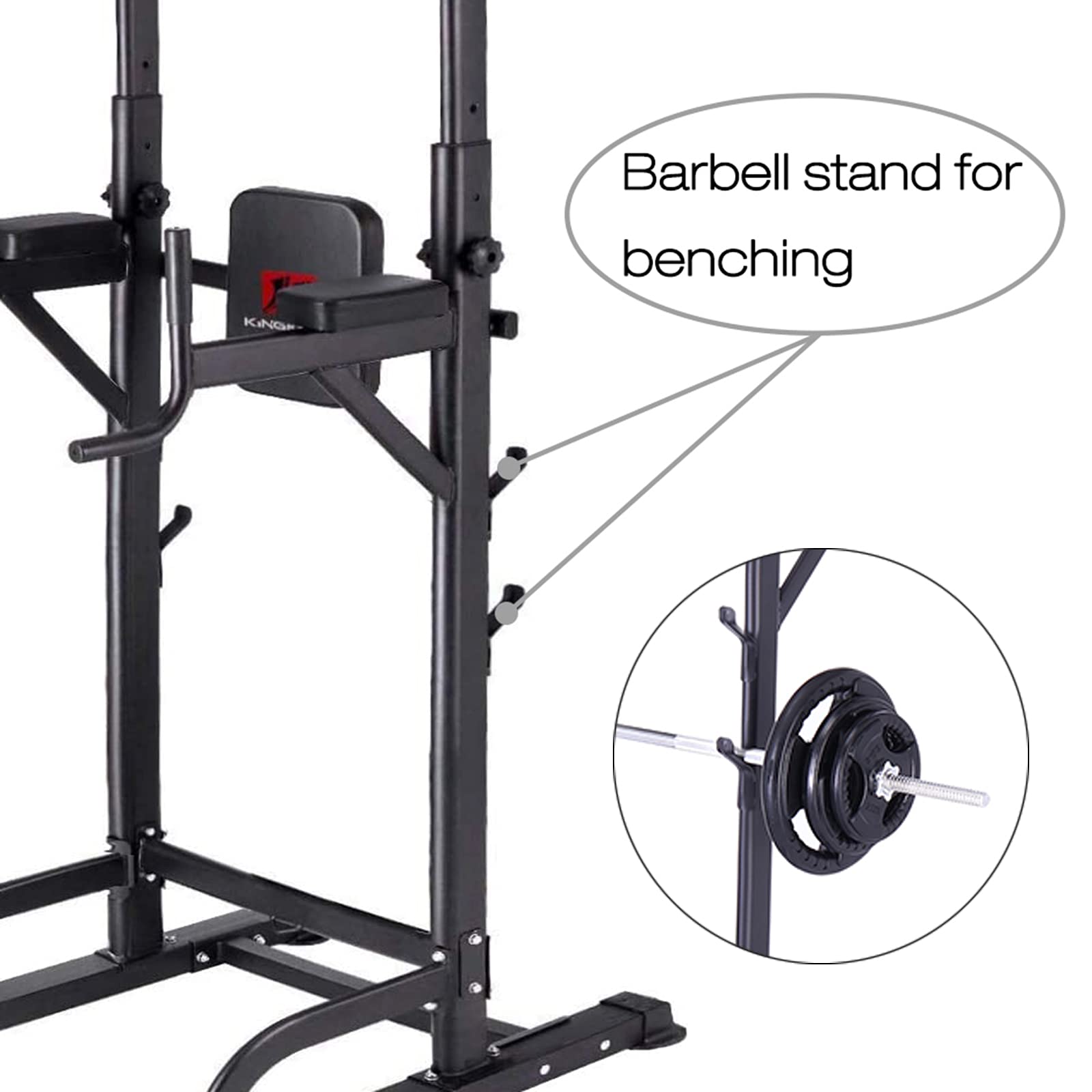 K KiNGKANG Power Tower with Cushion Adjustable Height Multi-Function Home Strength Training Fitness Workout Station, T056