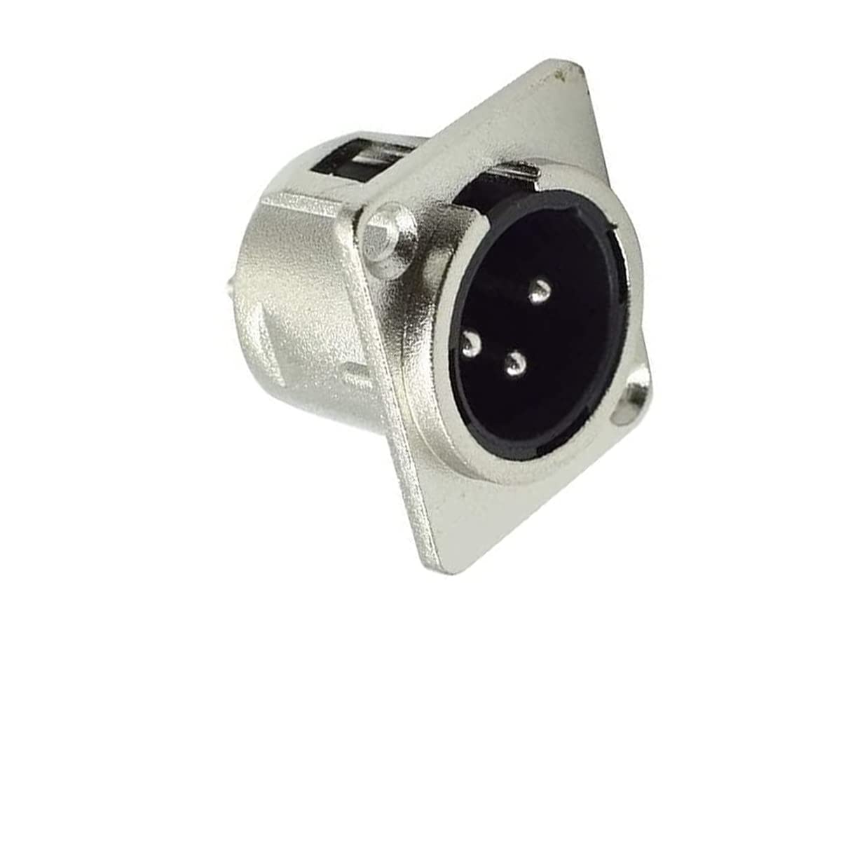 priaolker 4 Pin XLR Female Socket Metal Panel Mount Chassis Microphone Audio Jack D-Type Connector Adapter, Pack of 5