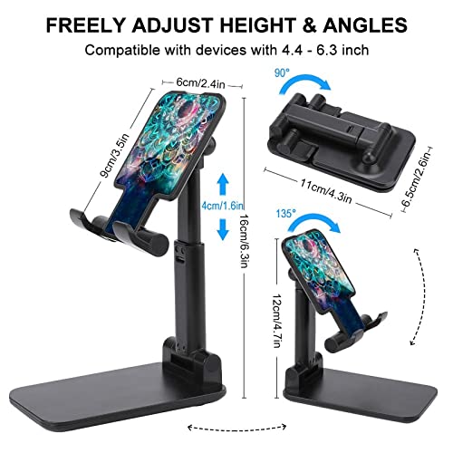 Watercolor Mandala with Galaxy Print Cell Phone Stand Compatible with iPhone Switch Tablets Foldable Adjustable Cellphone Holder Desktop Dock (4-13")
